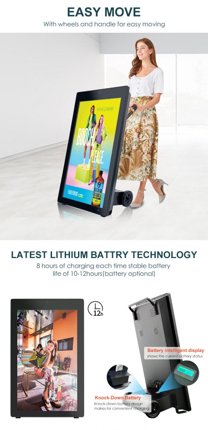 43 inch Outdoor portable battery powered kiosk outdoor lcd advertising ...