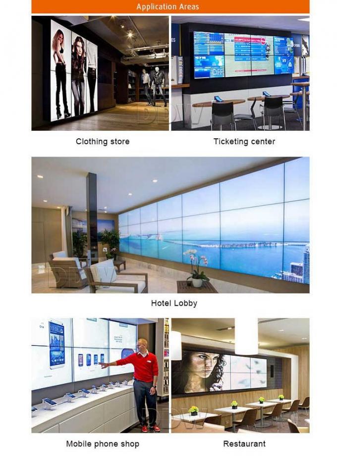 Lightweight LCD 55 Inch Video Wall Display Systems , 500 Nits ...